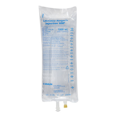 IV Injection Solution Lactated Ringers 1000mL Plastic Injection ...