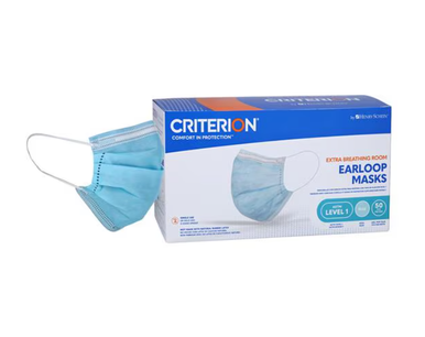 Criterion Earloop Mask ASTM Level 1 Blue Adult - Medex Supply