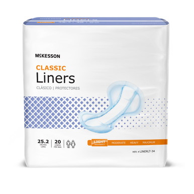 Incontinence Liner McKesson Classic 25-1/5 Inch Length Light Absorbency ...