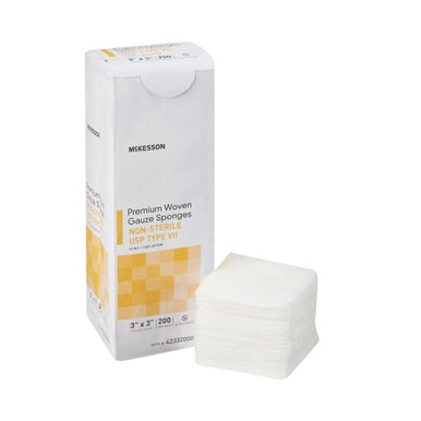 Gauze Sponge McKesson 3 X 3 Inch 12-Ply NonSterile 200 per Pack - Medex ...