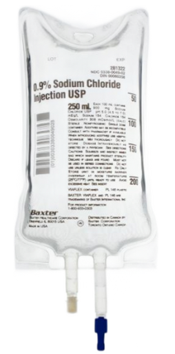 Baxter Sodium Chloride 0.9% IV Solution 250 mL, 40/Case - Medex Supply
