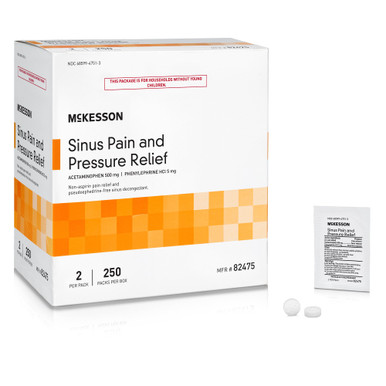 Cold and Sinus Relief McKesson Brand 500 mg - 5 mg Strength Tablet 2 ...