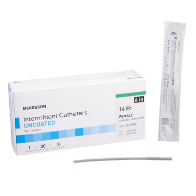 Urethral Catheter McKesson Straight Tip Uncoated PVC 14 Fr. 6 Inch ...