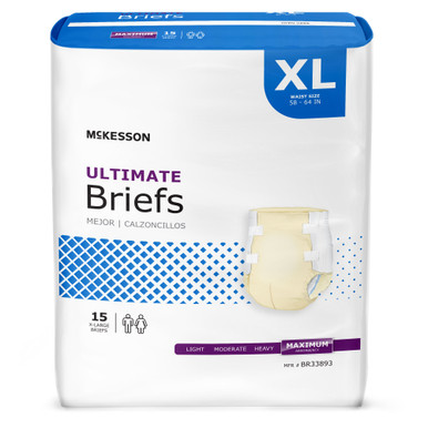 Unisex Adult Incontinence Brief McKesson X-Large Disposable Heavy ...