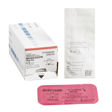 Absorbable Suture with Needle McKesson Polyglycolic Acid / PCL P-13 3/8 ...