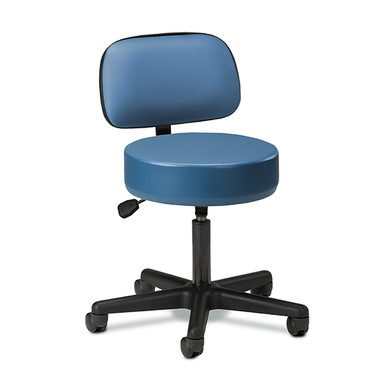 Black Base, 5-Leg, Pneumatic Stool with Backrest - Medex Supply