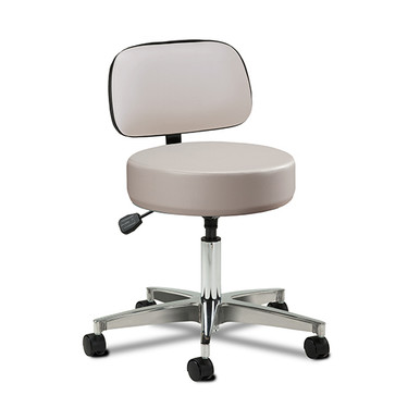 5-Leg Pneumatic Stool with Backrest, Aluminum Base - Medex Supply