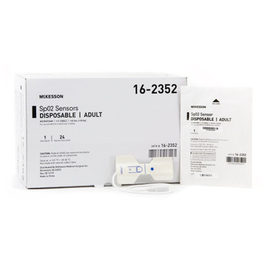 SpO2 Sensor McKesson Finger Adult Single Patient Use 1-1/2 Foot Cord ...