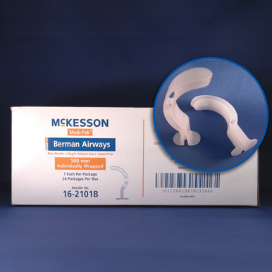 Berman Oropharyngeal Airway McKesson White 40 mm Length Size 4 ...