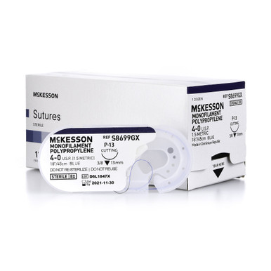 Nonabsorbable Suture with Needle McKesson Polypropylene P-13 3/8 Circle ...