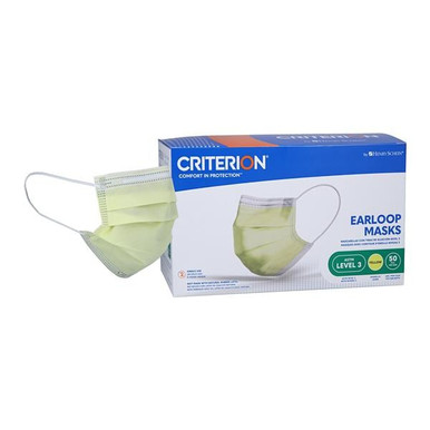Henry Schein Criterion Earloop Mask ASTM Level 3 Yellow, 5702046 ...