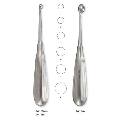 Miltex Brun Bone Curette, 6-3/4" (17.1 Cm), Size 1, 26-1650 - Medex Supply