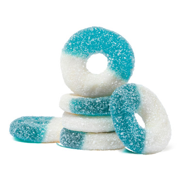 Gummi Blue Raspberry Rings | Blue Gummy Rings | Albanese Candy