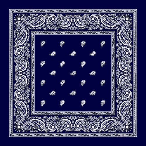 100% Cotton Multi-Purpose Bandanas - Navy - 1 Dozen - U.S. Hosiery, Inc