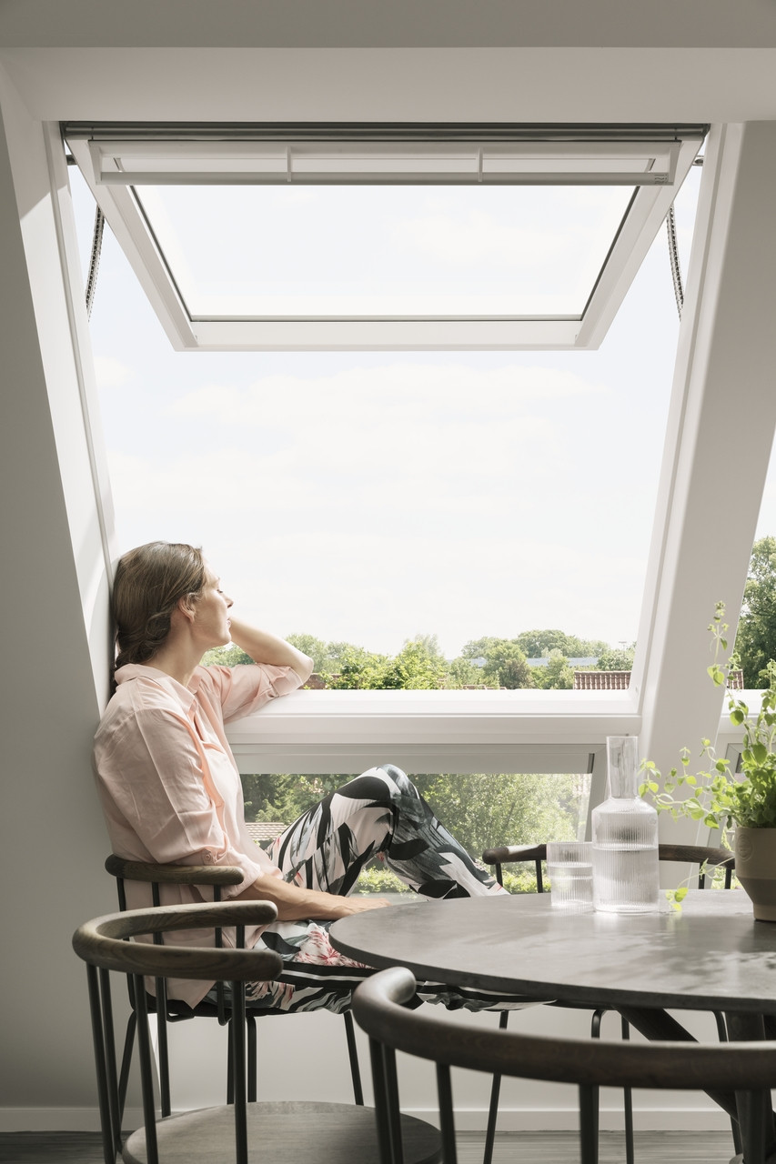 VELUX Top-Hung White Polyurethane Electric Top-Hung Roof Window