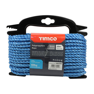 Blue Poly Rope - Winder [6mm x 20m] - [Unit] 1 Each - YARDFixt