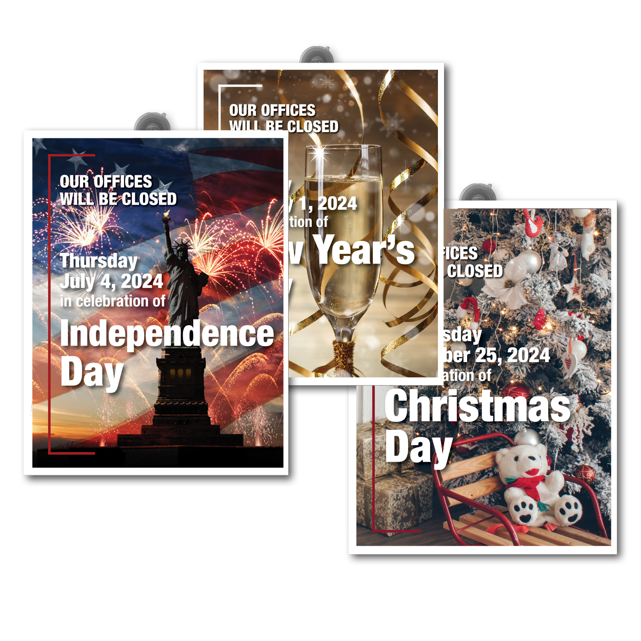 Holiday Closed Signs Banks and Credit Unions
