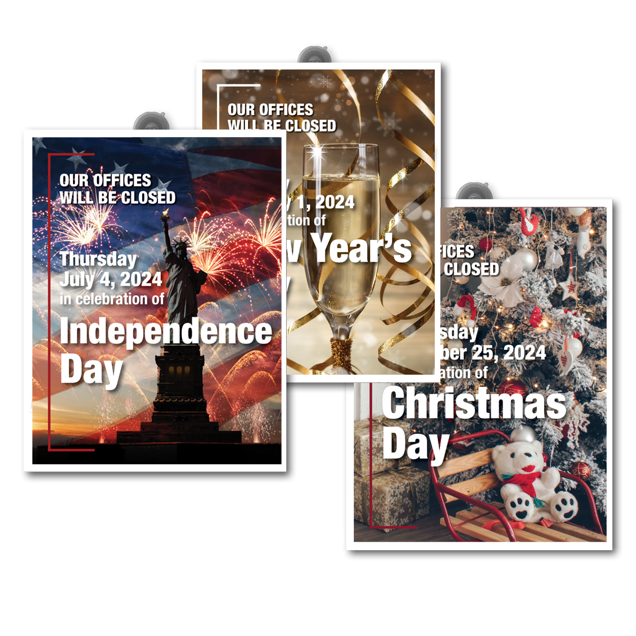 Holiday Closed Signs Banks and Credit Unions