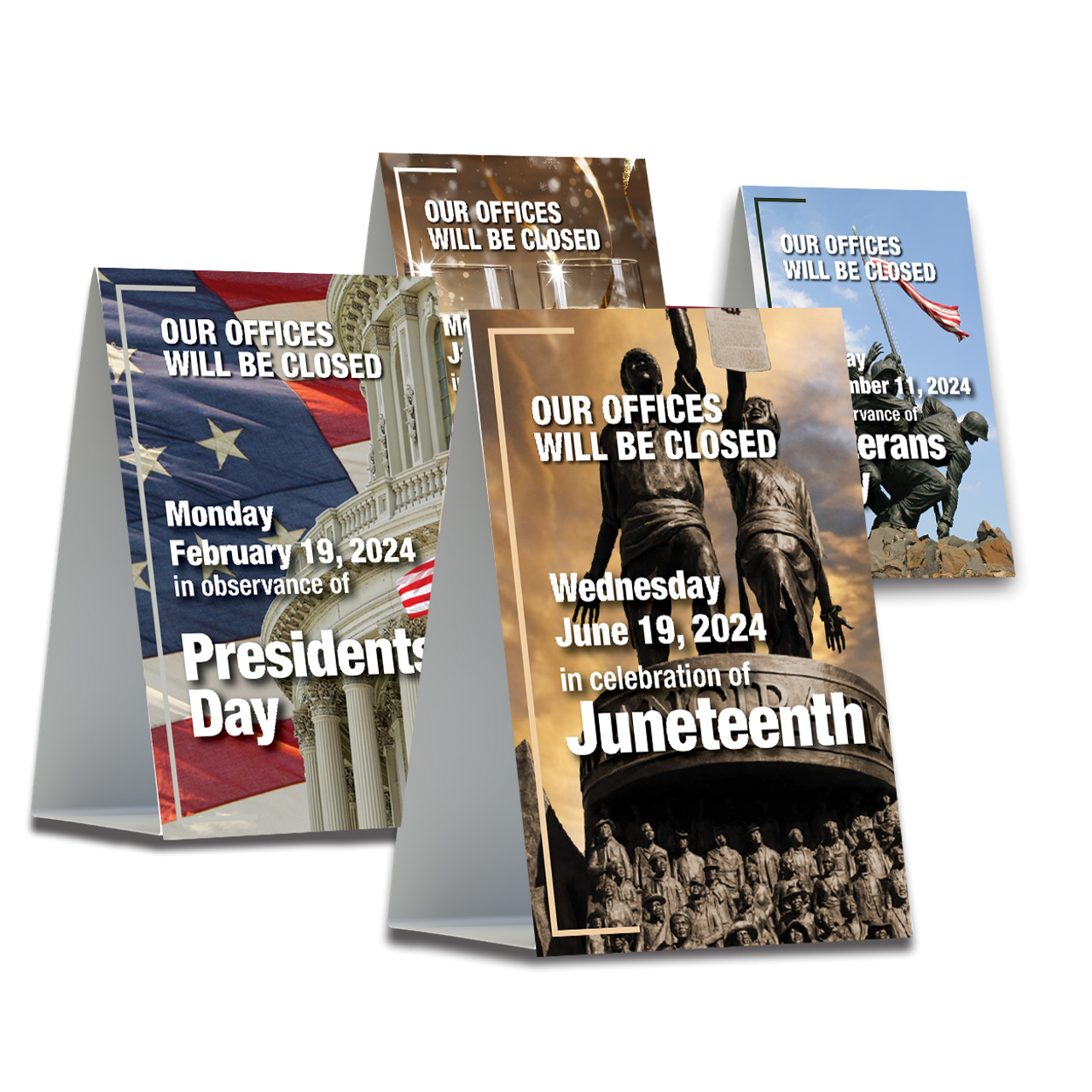 Holiday Closed Signs Banks and Credit Unions