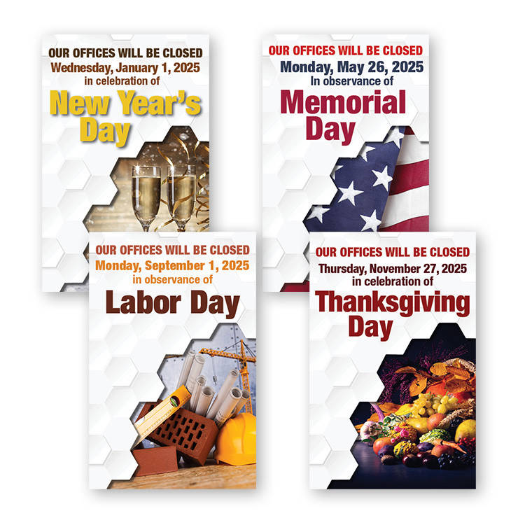 Holiday Closed Signs Banks and Credit Unions