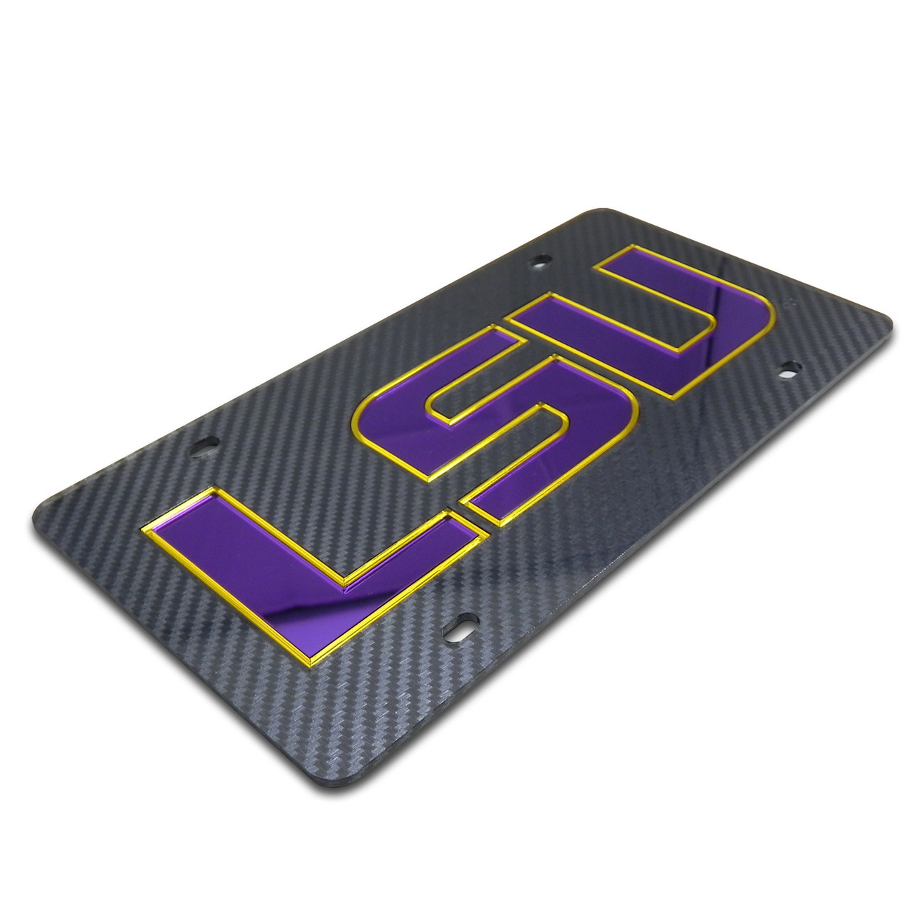 Louisiana State University LSU Tigers Carbon Fiber Look License Plate ...