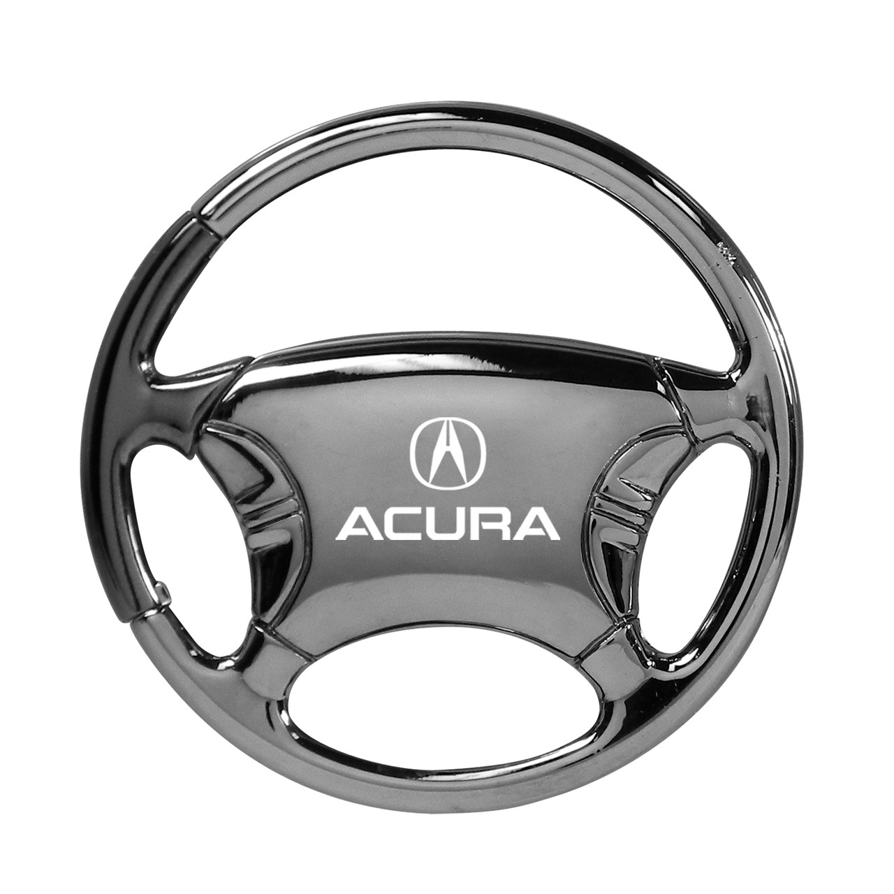 Acura Black Chrome Steering Wheel Key Chain - Car Beyond Store