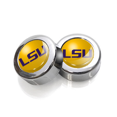 Louisiana State University LSU License Plate, Frame Chrome Screw Covers ...
