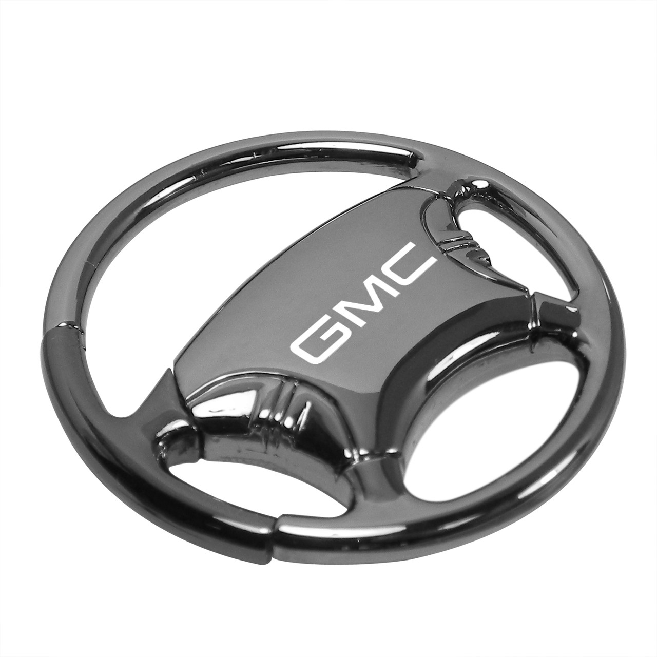 GMC Black Chrome Steering Wheel Key Chain - Car Beyond Store