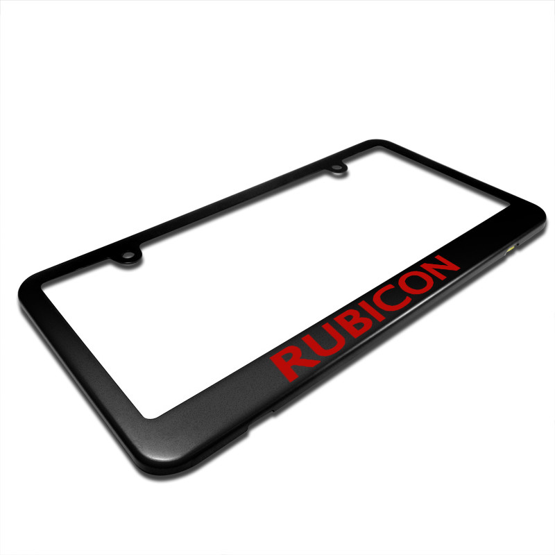 Jeep Red Rubicon Black Metal License Plate Frame - Car Beyond Store