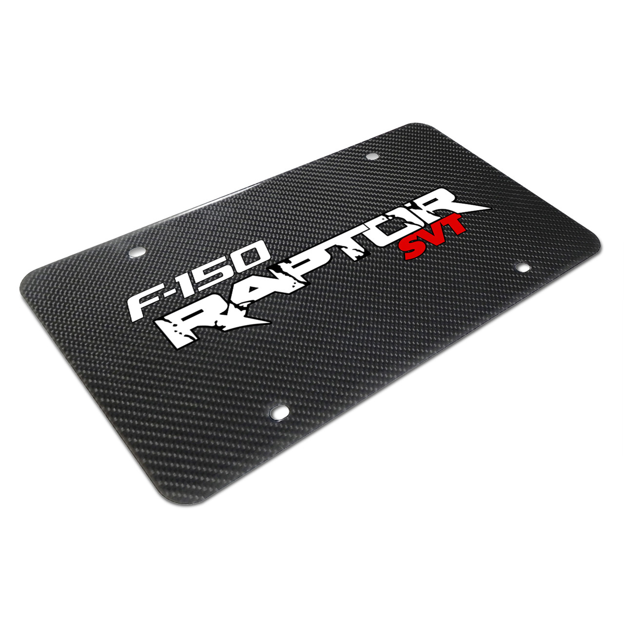 Ford F-150 Raptor SVT UV Graphic Real Black Carbon Fiber License Plate ...