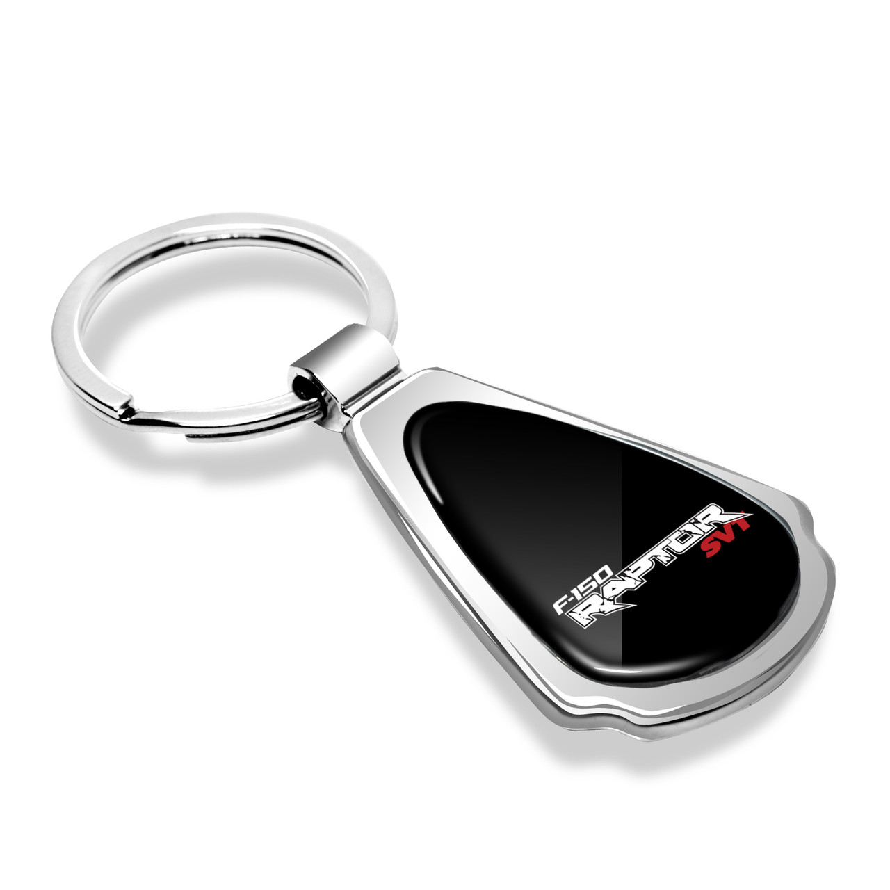 Ford F-150 Raptor SVT Black Dome Chrome Metal Teardrop Key Chain - Car ...