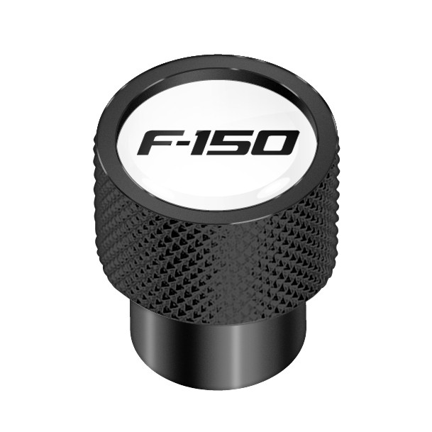 Ford F-150 in White on Black Aluminum Tire Valve Stem Caps - Car Beyond ...
