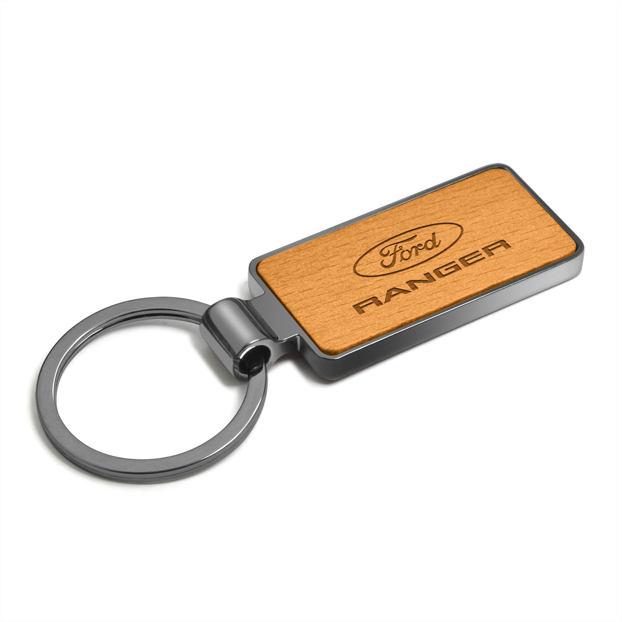 Ford Ranger Laser Engraved Maple Wood Gunmetal Frame Case Key Chain ...