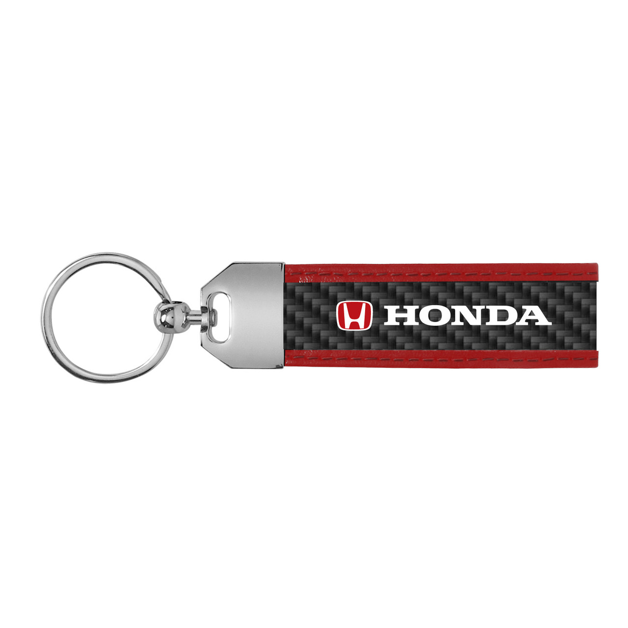 Honda Logo in Red Real Carbon Fiber Strap with Red Leather Stitching ...