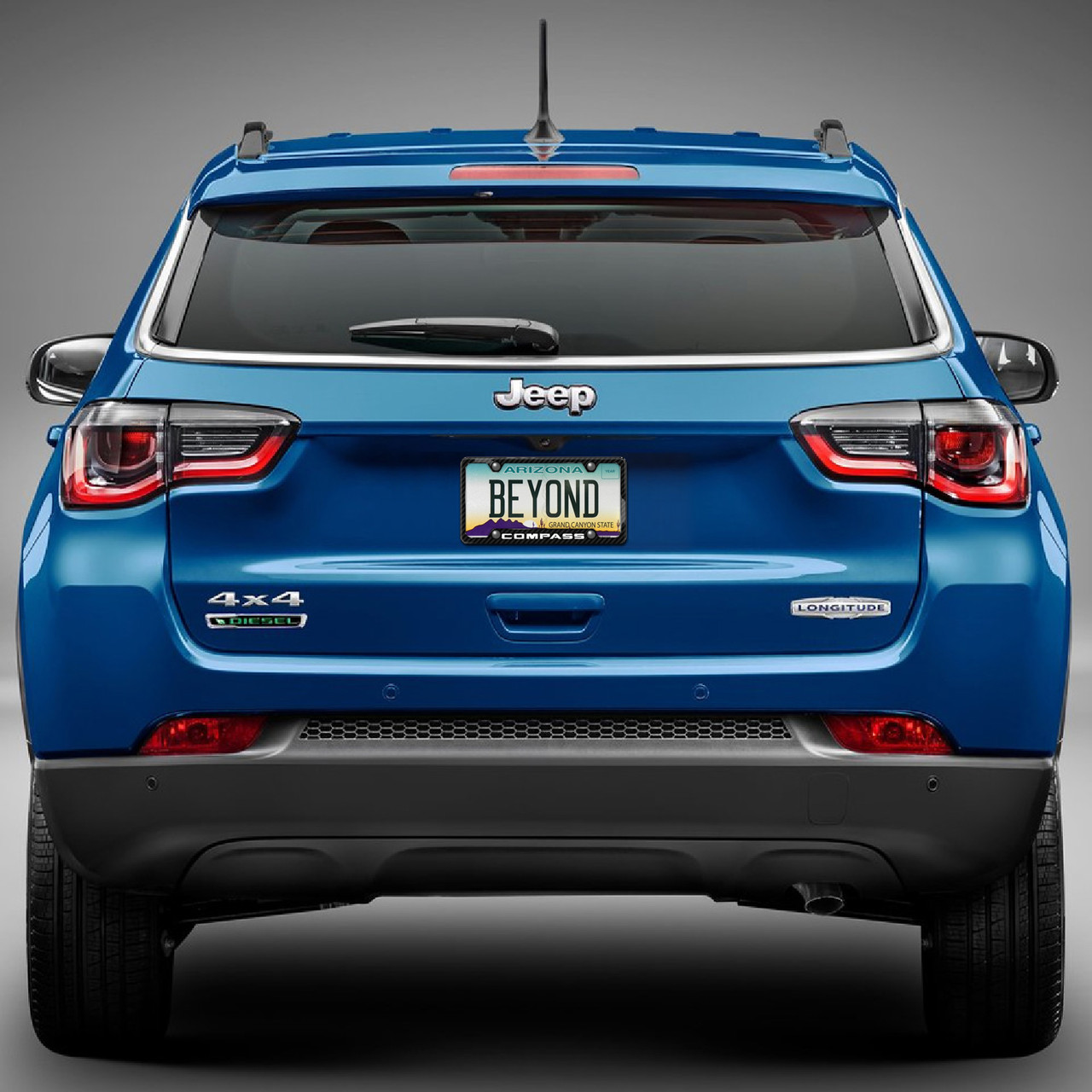 Jeep Compass Black Real 3K Carbon Fiber 50 States 4 Holes License Plate ...