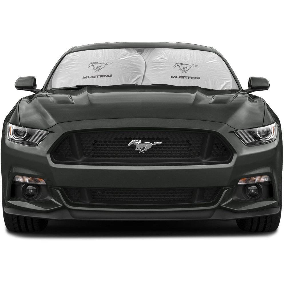Ford Mustang Dual Panels Easy Folding Windshield Sun Shade - Car Beyond ...