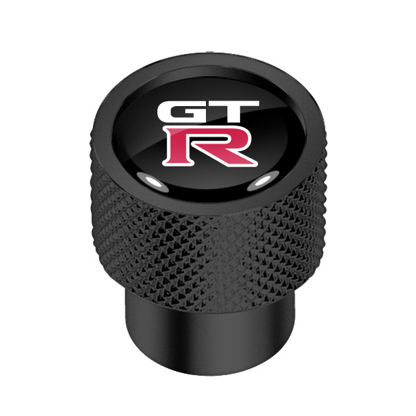 Nissan GT-R in Black on Black Aluminum Tire Valve Stem Caps - Car ...