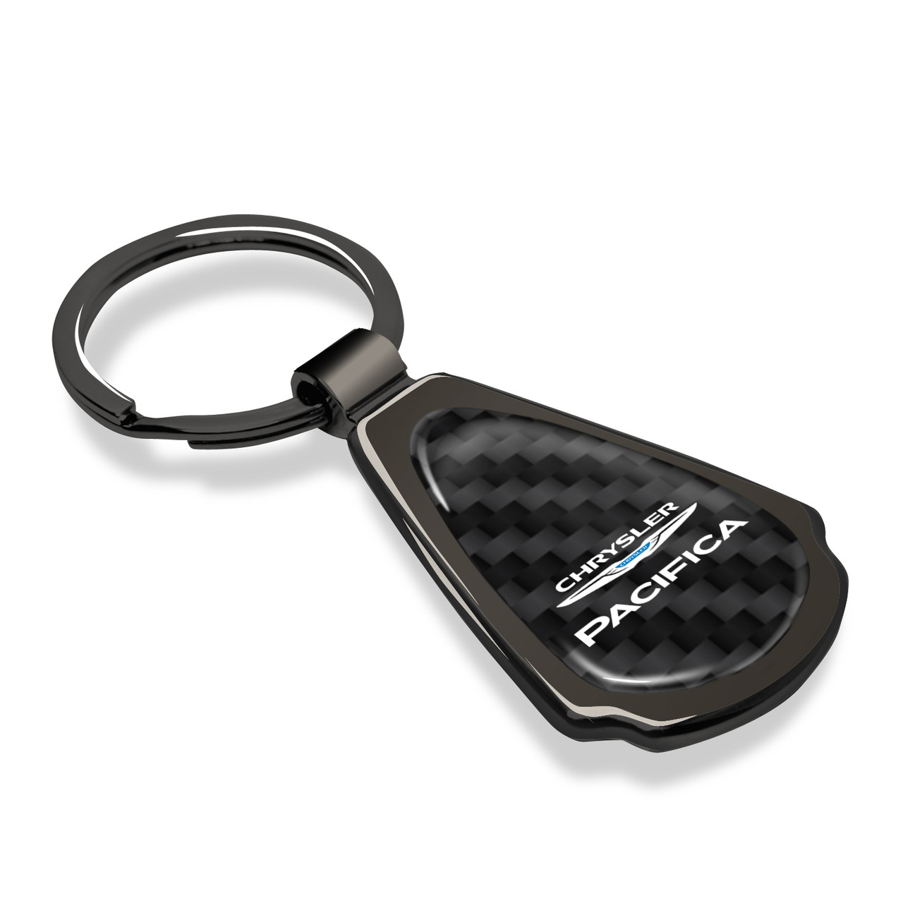 Chrysler Pacifica Real Carbon Fiber Gunmetal Black Metal Teardrop Key ...