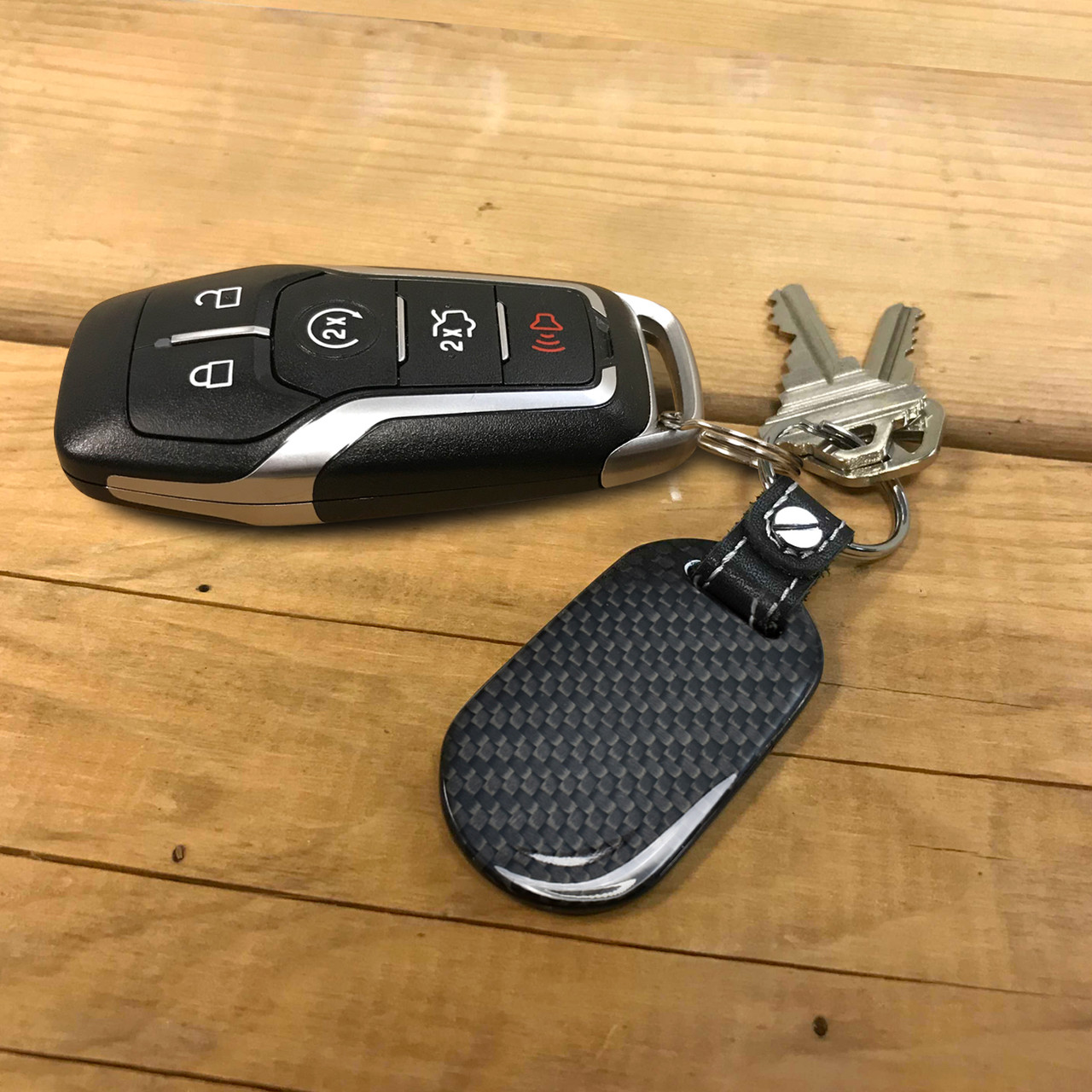 Chrysler 200 100% Real Black Carbon Fiber Tag Style Key Chain - Car ...