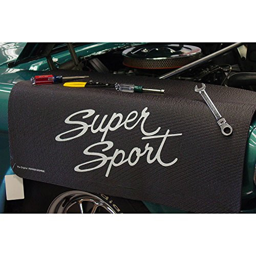 Chevrolet Super Sport Script Logo 22" x 34" Black Fender Gripper Cover ...