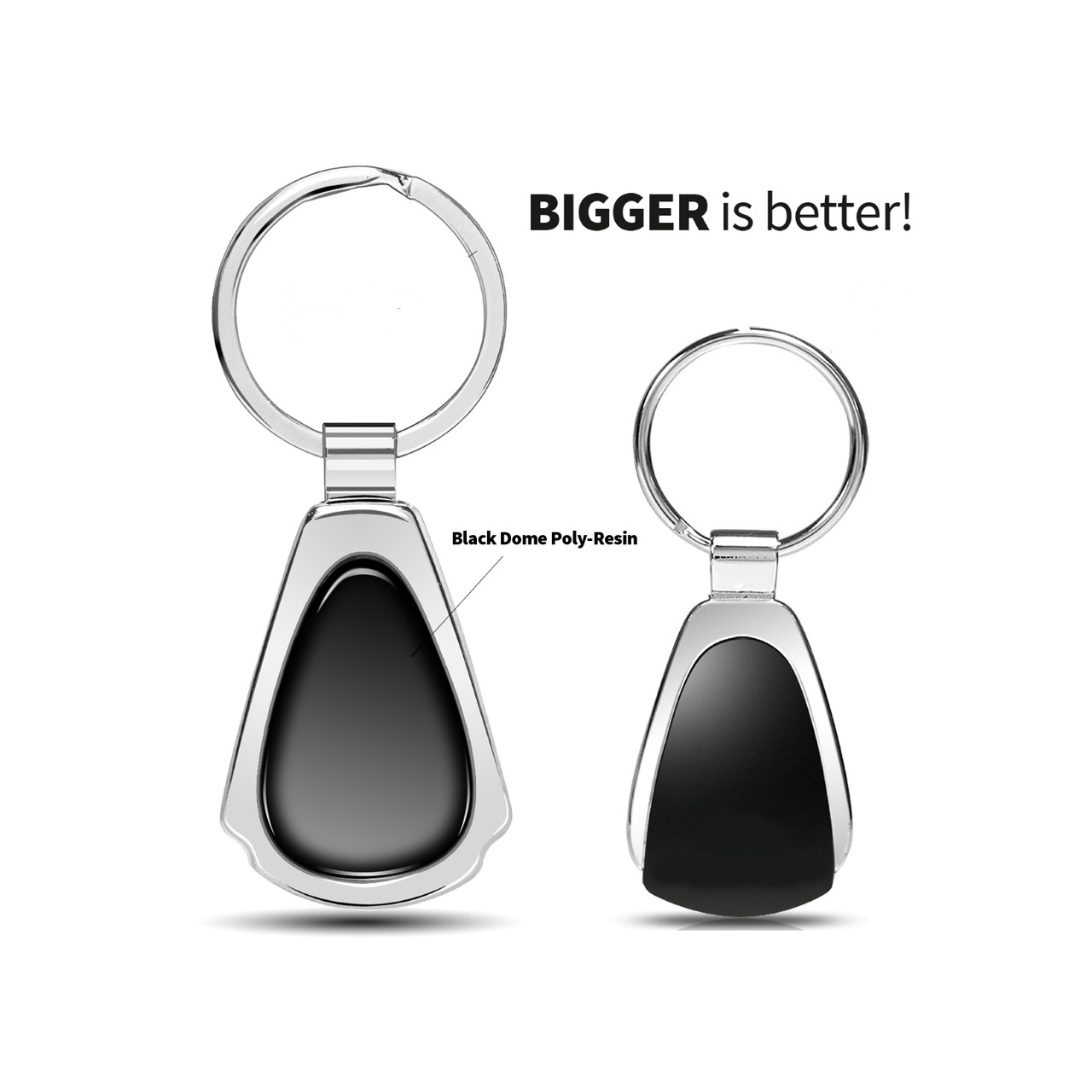 Lincoln Continental Black Dome Chrome Metal Teardrop Key Chain - Car ...