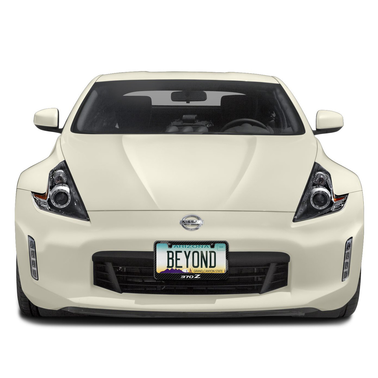 Nissan 370Z Real Black Carbon Fiber License Plate Frame - Car Beyond Store