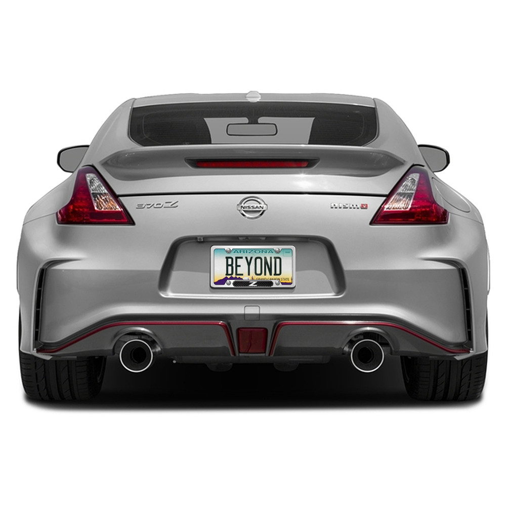 Nissan 370Z Z Carbon Fiber insert Chrome Stainless Steel License Plate ...