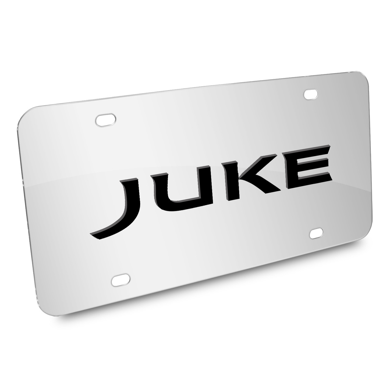 Nissan Juke 3D Black Logo Mirror Chrome Stainless Steel License Plate ...