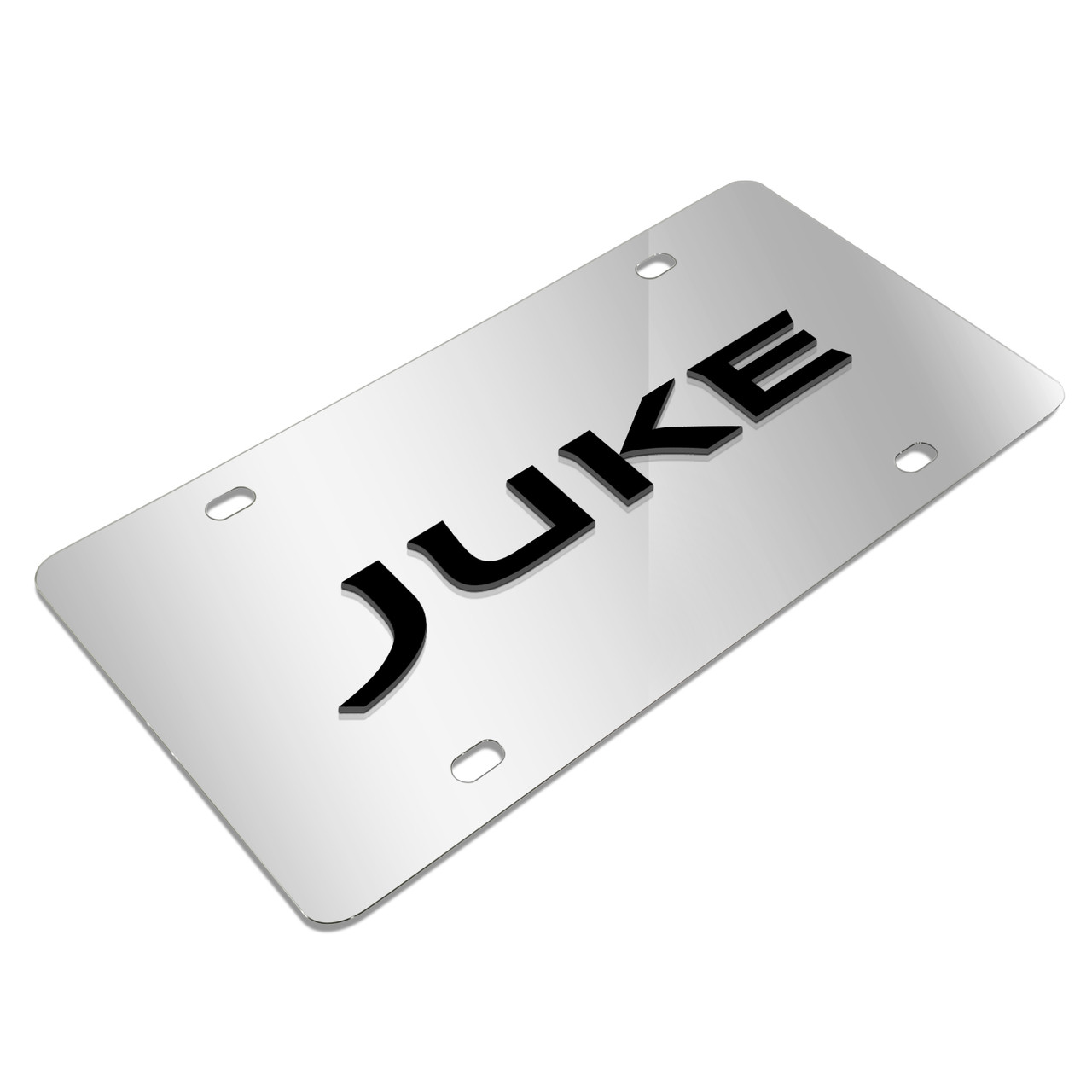 Nissan Juke 3D Black Logo Mirror Chrome Stainless Steel License Plate ...