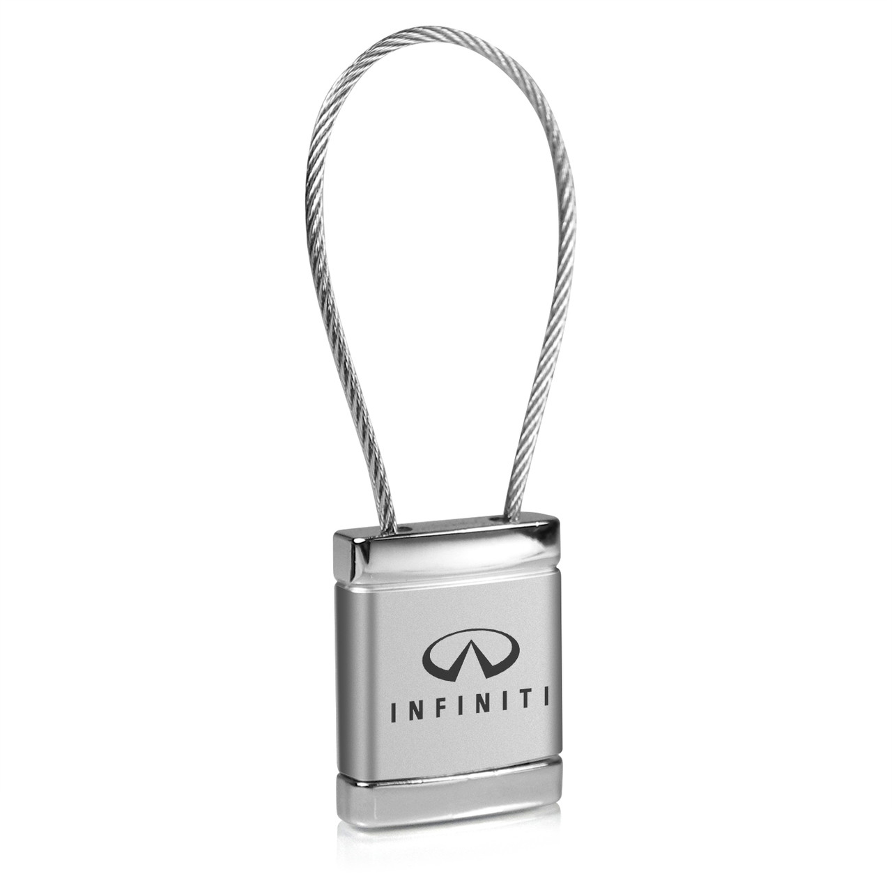Infiniti Logo Metal Silver Chrome Cable Car Key Chain Ring Fob - Car ...