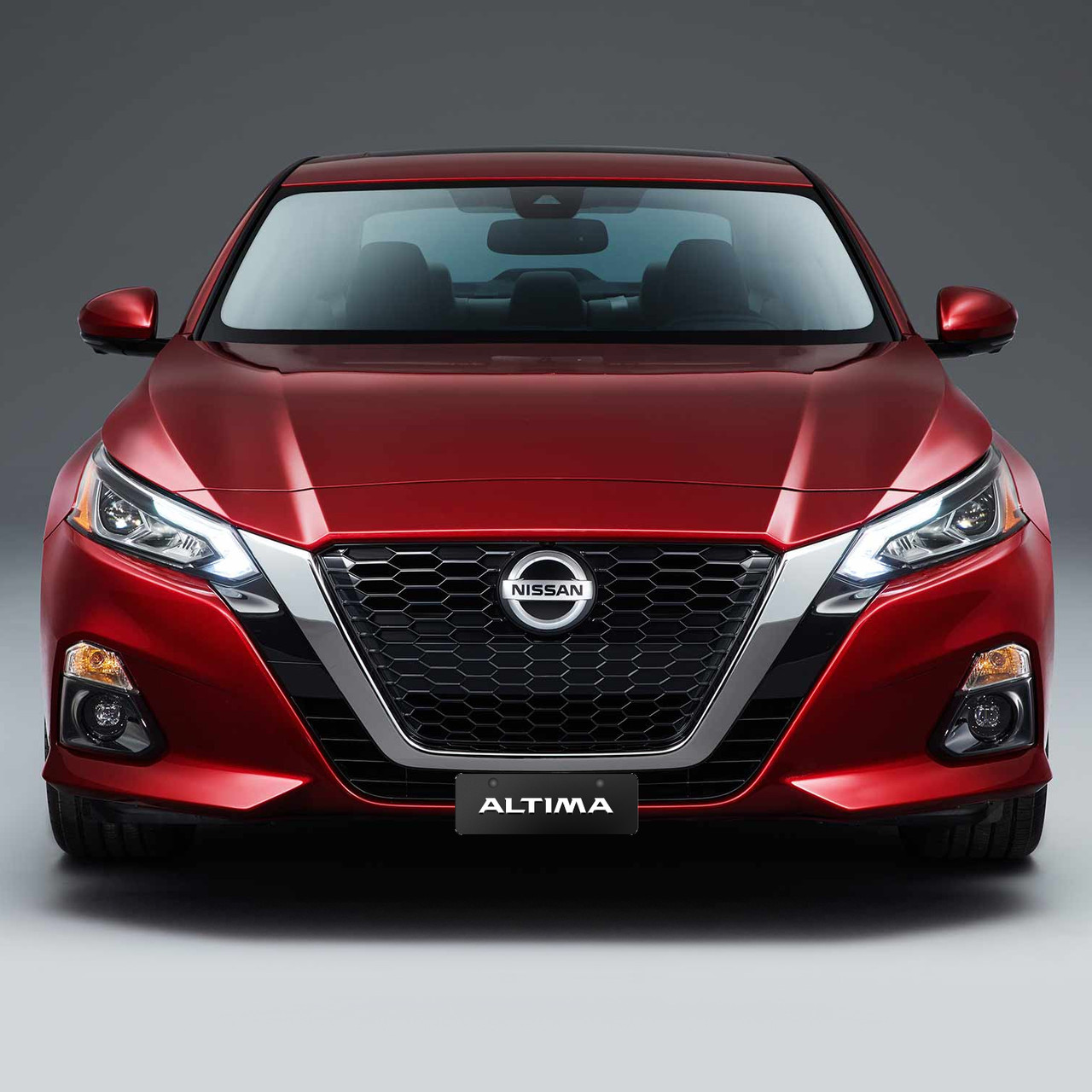 Nissan Altima 3D European Look Half-Size Black Stainless Steel License ...