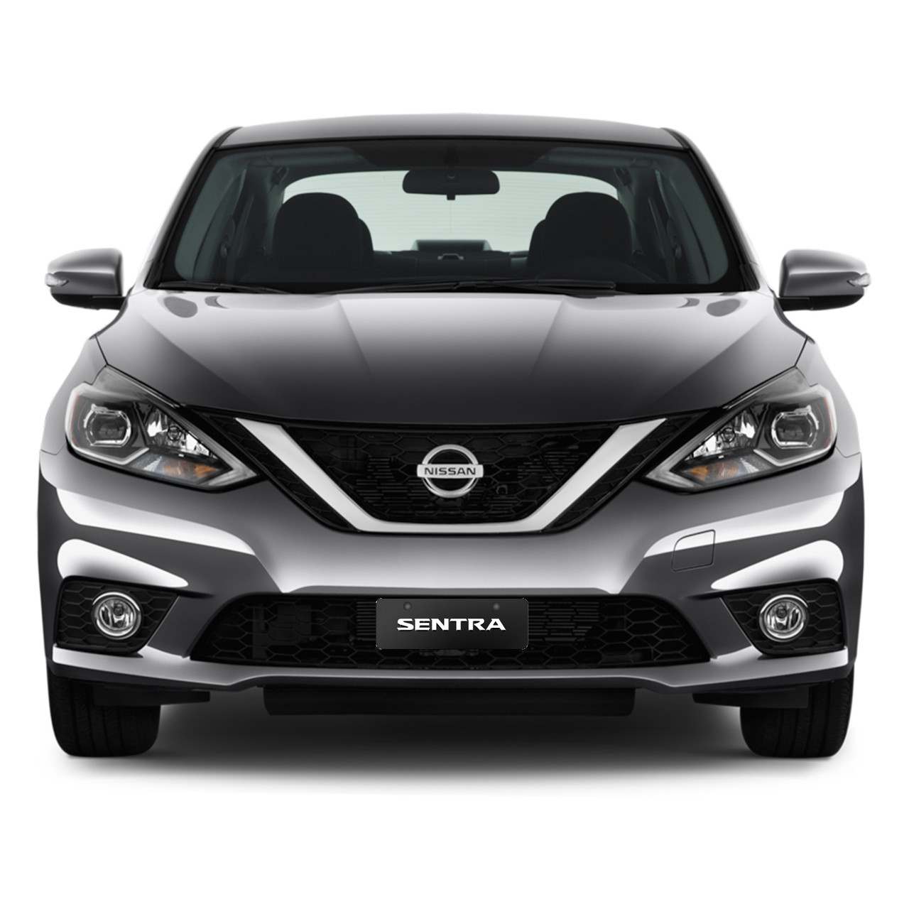 Nissan Sentra 3D European Look Half-Size Black Stainless Steel License ...