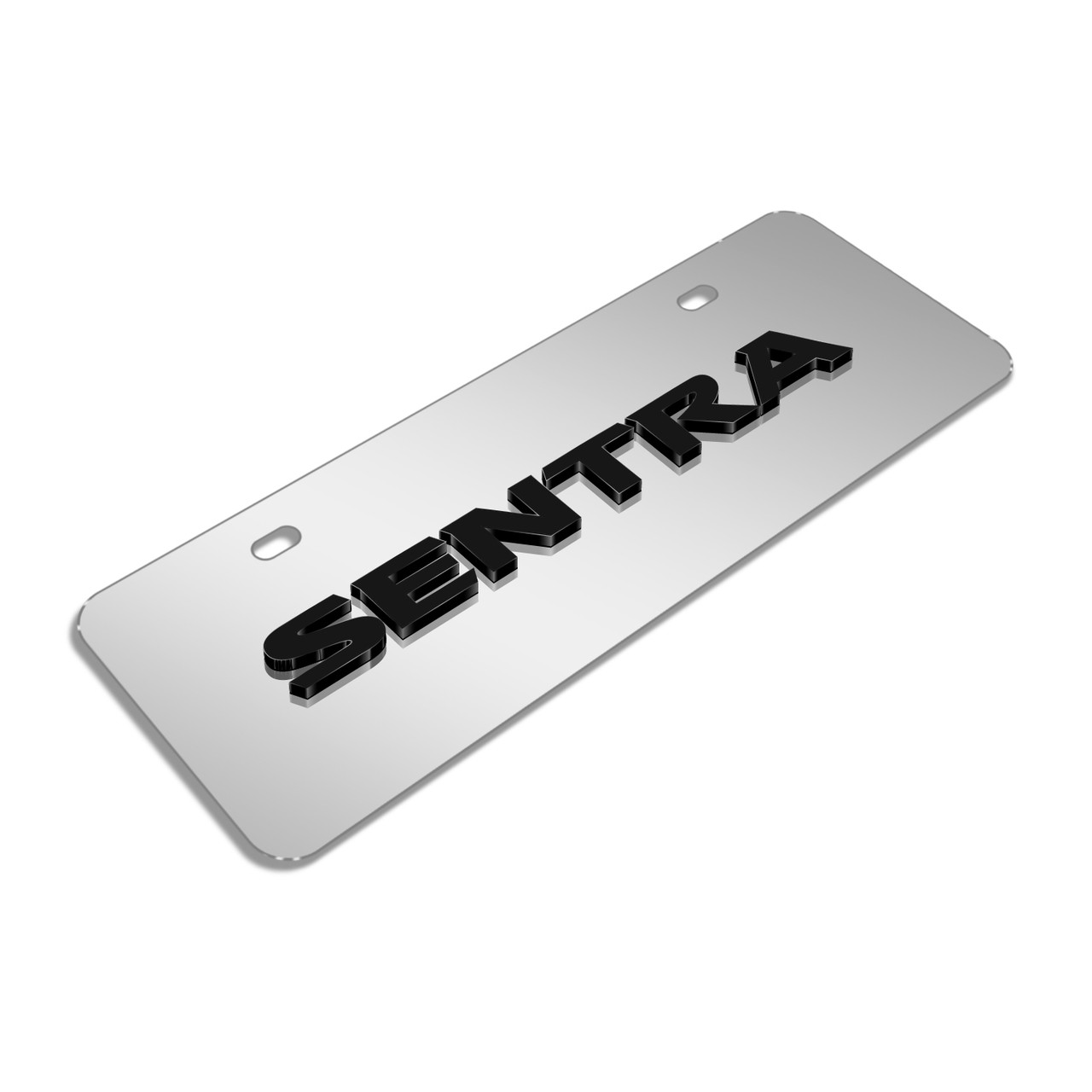 Nissan Sentra 3D European Look Half-Size Chrome Stainless Steel License ...