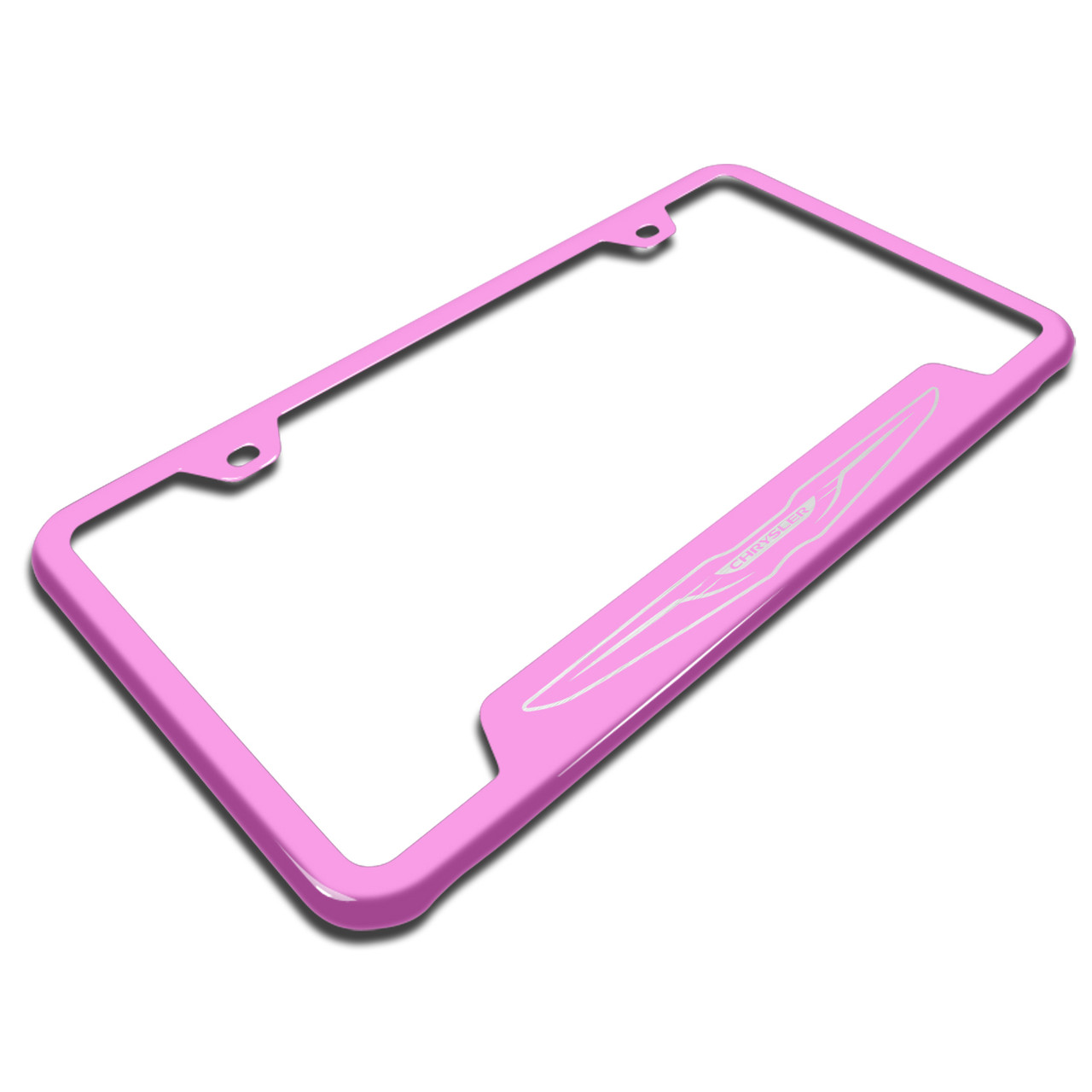 Chrysler New Logo Pink Stainless Steel 50 States License Plate Frame ...